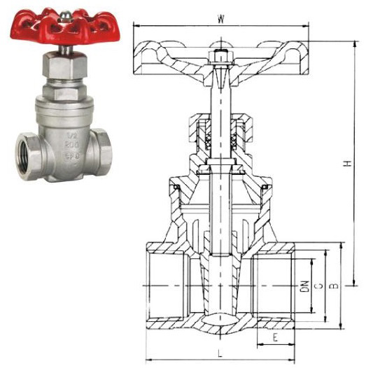 Threaded Gate Valve - Buy SS Threaded Gate Valve, Threaded Gate Valve ...