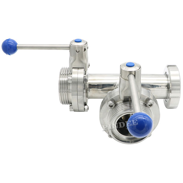 Sanitary Threaded 3 Way Butterfly Valves with Linkage Level - Buy ...